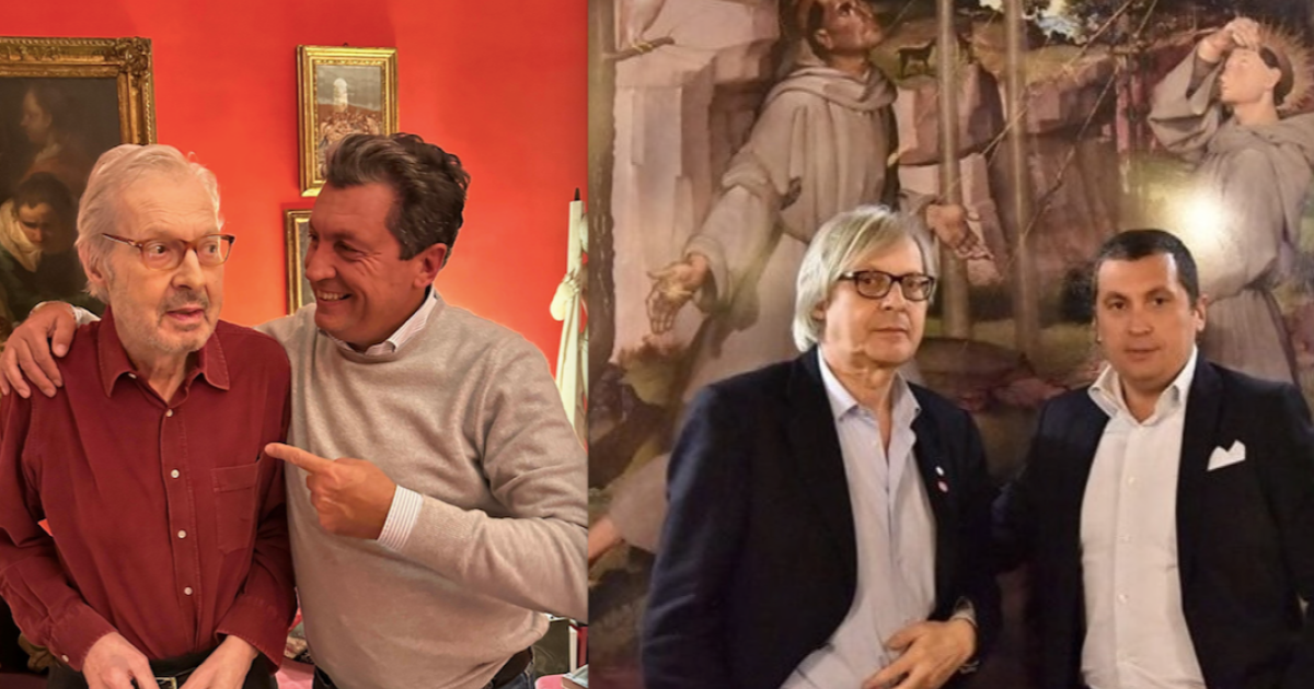 Mario Agnelli va a trovare l'amico Vittorio Sgarbi con pasta, formaggio e olio. Lui: "Salutami ...